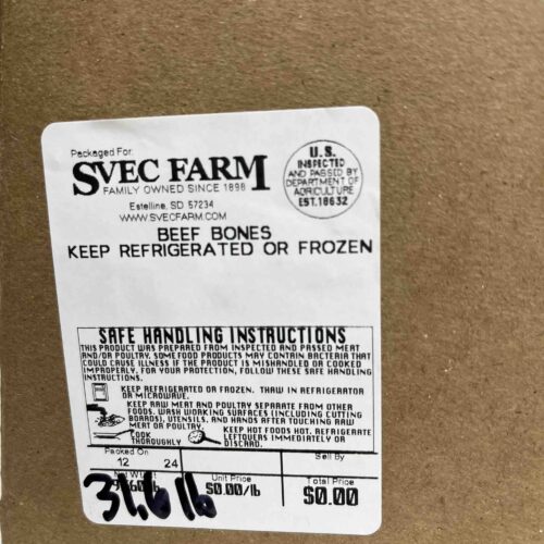 Beef bones – bulk, 32 lb – Svec Farm